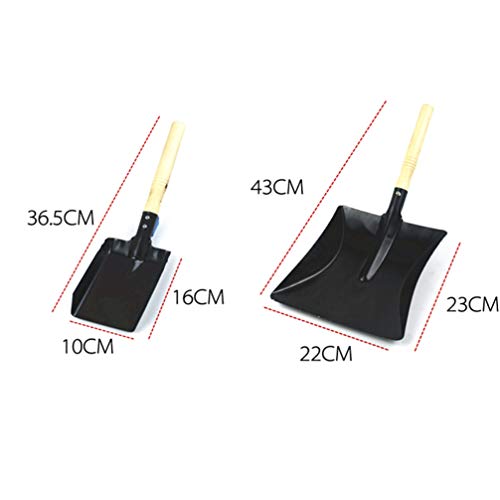 Yardwe Metal Dustpan, BBQ Grill Ash Pan Carbon Steel Ash Coal Fireplace Shovel Charcoal Grill Accessories Garden Hand Tools 1PCS (Large Shovel)