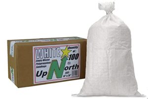 upnorth sandbags – box of 100 – empty woven polypropylene sand bags w/ties, w/uv protection; size: 14″ x 26″, color: white