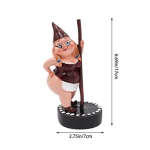 Pole Dancing Gnome Statue, Resin Garden Gnome Statues, Funny Outdoor Gnome Figure, Creative Garden Spring Decoration, Pole Dance Garden Gnome, Spring Garden Statue(6.7"/17 cm)