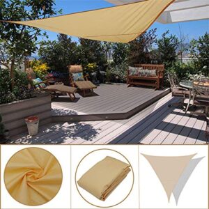 Firlar Triangle Sun Shade Sail Waterproof Triangle Canopy for Patio UV Block for Outdoor Patio Garden Backyard Facility and Activities Patio Carport Awning, 6.5'x6.5'x6.5'