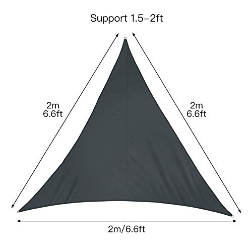 Firlar Triangle Sun Shade Sail Waterproof Triangle Canopy for Patio UV Block for Outdoor Patio Garden Backyard Facility and Activities Patio Carport Awning, 6.5'x6.5'x6.5'