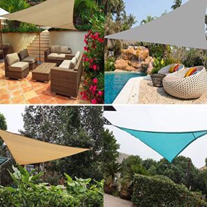 Firlar Triangle Sun Shade Sail Waterproof Triangle Canopy for Patio UV Block for Outdoor Patio Garden Backyard Facility and Activities Patio Carport Awning, 6.5'x6.5'x6.5'