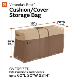 Classic Accessories Veranda's Best Waterproof Cushion/Cover Storage Bag, 60 x 20 x 28 Inch, Patio Furniture Covers