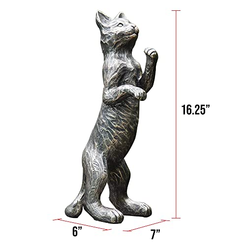 BRECK'S Standing Cat Statue Decorative Figurine Indoor Outdoor Home Decor Garden Yard Lawn Animal Sculpture Decorations