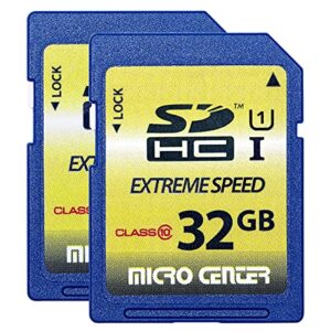 32gb class 10 sdhc flash memory card sd card by micro center (2 pack)