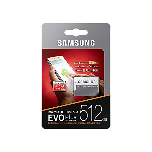 Samsung EVO Plus Class 10 Micro SDXC with Adapter, 512GB (MB-MC512GA)