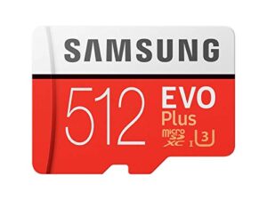 samsung evo plus class 10 micro sdxc with adapter, 512gb (mb-mc512ga)