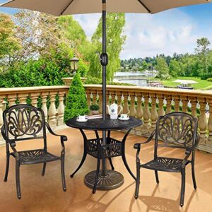 Yaheetech 26.5lbs Outdoor Patio Umbrella Base Round All Weather Umbrella Stand for Patio, Deck & Garden, Bronze