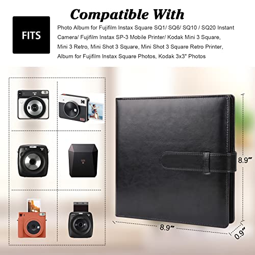 192 Pockets Photo Album for Fujifilm Instax Square SQ1/SQ6/SQ10/SQ20 Camera, Kodak Mini 3 Square,Mini Shot 3 Square, Mini Shot 3 Square Printer, Album for Instax Square Photo, Kodak 3x3" Photo