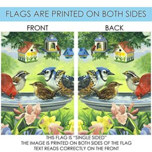 Toland Home Garden 119474 Bathing Birds Spring Flag 12x18 Inch Double Sided Spring Garden Flag for Outdoor House Flag Yard Decoration