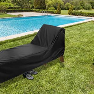 Patio Chaise Lounge Cover, Waterproof Sunlounger Cover, 420D Upgraded Heavy Duty Outdoor Lounge Chair Cover, Anti-UV and Dustproof Lawn Furniture Cover, Durable Oxford Cloth and Large 82 Inch