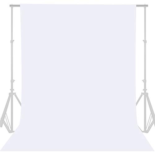 GFCC 8FTX10FT White Backdrop Background for Photography Photo Booth Backdrop for Photoshoot Background Screen Video Recording Parties Curtain