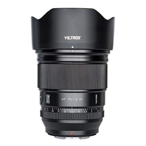 viltrox pro 75mm f/1.2 f1.2 fuji x mount aps-c prime lens for fujifilm x mount camera x-t5 x-h2 x-h2s x-t30 ii x-t4