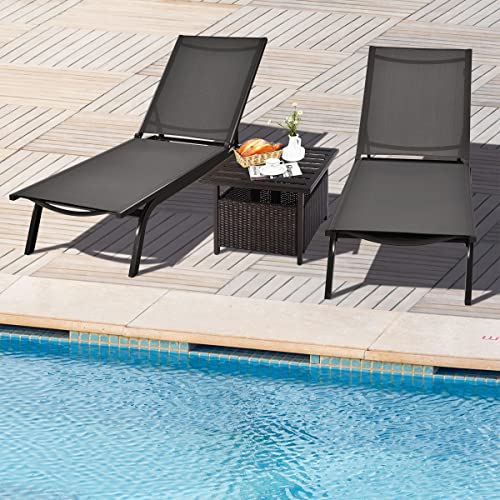 Nightcore Rattan Umbrella Side Table, Bistro Wicker Side Table with Storage Slot, Patio Umbrella Side Table Stand with 1.57" Umbrella Hole, Outdoor Leisure Coffee Table for Garden, Poolside, Deck