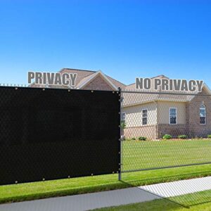 ShadeMart 6' x 50' Black Fence Privacy Screen Windscreen Shade Fabric Cloth HDPE, 90% Visibility Blockage, with Grommets, Heavy Duty Commercial Grade, Cable Zip Ties Included (We Customize Size)