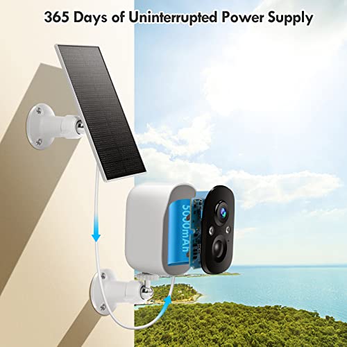 Viseefocu Solar Security Cameras Wireless Outdoor for Home Security, Two Spotlights and 1080P Color Night Vision Battery Powered Camera with 2.4GHz WiFi, PIR, Two-Way Talk, IP66 Waterproof, Cloud/SD