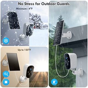 Viseefocu Solar Security Cameras Wireless Outdoor for Home Security, Two Spotlights and 1080P Color Night Vision Battery Powered Camera with 2.4GHz WiFi, PIR, Two-Way Talk, IP66 Waterproof, Cloud/SD