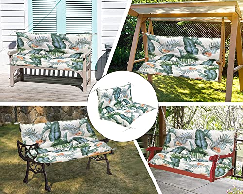 MASKMELLOW Swing Replacement Cushions with Backrest Outdoor Waterproof Overstuffed Bench Cushion 2-3 Seater for Garden Patio Furniture (Navy, 40 X 40 Inch)