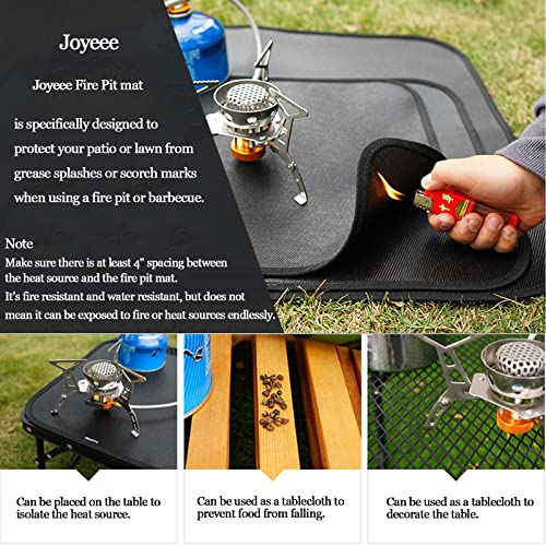 Joyeee Fireproof Fireplace Mat with Storage Bag, Large Grill Mat Hearth Rug BBQ Grill Mat Fire Pit Ground Protector Mat, Garden Outdoor Doormats Fire Mat, Portable and Foldable, 31.5"x 29.5" #20