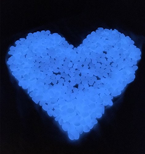 TR318 Glow in The Dark Garden Pebbles Stone for Walkway Yard and Decor DIY Decorative Gravel Stones in Blue(100PCS)