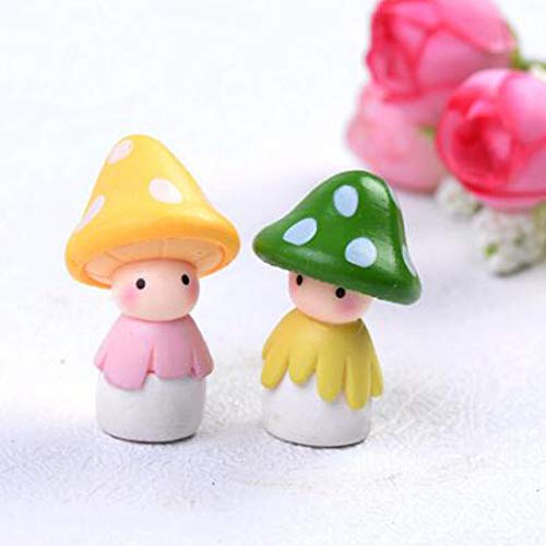 Mushroom Doll Figurines, 8 Pcs Miniature Fairy Garden Micro Landscape Dollhouse Plant Pots Bonsai Craft Decor Outdoor Decoration