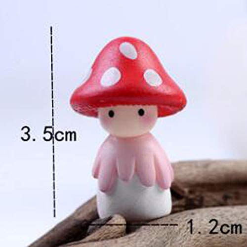 Mushroom Doll Figurines, 8 Pcs Miniature Fairy Garden Micro Landscape Dollhouse Plant Pots Bonsai Craft Decor Outdoor Decoration