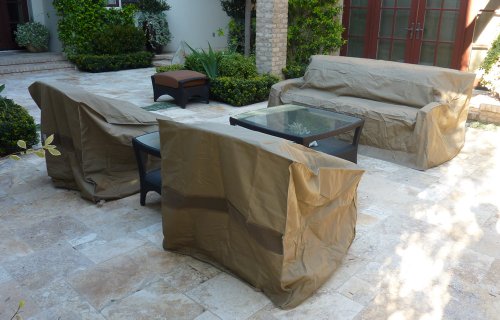 Over Sized Sofa Cover - Weatherproof Your Patio Furniture in Neutral Taupe 93.5" L x 45" D x 39" H