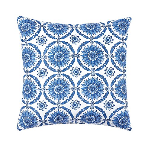 C&F Home Colonial Williamsburg Delft Garden Blue & White Geometric Premium Indoor/Outdoor Pillow Decor Decoration Accent Throw Pillow 18" x 18" Blue