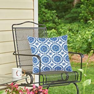 C&F Home Colonial Williamsburg Delft Garden Blue & White Geometric Premium Indoor/Outdoor Pillow Decor Decoration Accent Throw Pillow 18" x 18" Blue