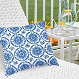 C&F Home Colonial Williamsburg Delft Garden Blue & White Geometric Premium Indoor/Outdoor Pillow Decor Decoration Accent Throw Pillow 18" x 18" Blue