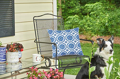 C&F Home Colonial Williamsburg Delft Garden Blue & White Geometric Premium Indoor/Outdoor Pillow Decor Decoration Accent Throw Pillow 18" x 18" Blue