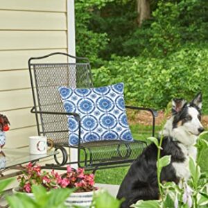 C&F Home Colonial Williamsburg Delft Garden Blue & White Geometric Premium Indoor/Outdoor Pillow Decor Decoration Accent Throw Pillow 18" x 18" Blue