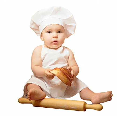 KHC-KHF Newborn Baby Photography Prop Baby Chef Outfits Chef Hat Apron Set Infant Baby Chef Costume Newborn Photography Outfits Boy Toddler Chef Hat And Apron