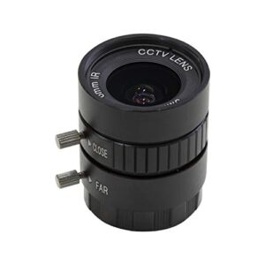 arducam lens for raspberry pi hq camera, wide angle cs-mount lens, 6mm focal length with manual focus and adjustable aperture