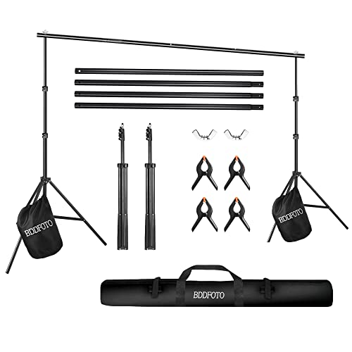 Backdrop Stand 6.5x10ft/2x3m, BDDFOTO Photo Video Heavy Duty Background Stand Support System for Parties with Carring Bag for Green Screen Muslin