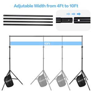 Backdrop Stand 6.5x10ft/2x3m, BDDFOTO Photo Video Heavy Duty Background Stand Support System for Parties with Carring Bag for Green Screen Muslin