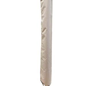 UK-Gardens Waterproof Umbrella Cover and Rotary Washing Line Cover for 3 Meter or 2.7 Meter Parasols - Water Proof Garden Furniture Cover (Beige)