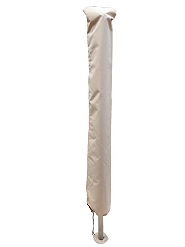 UK-Gardens Waterproof Umbrella Cover and Rotary Washing Line Cover for 3 Meter or 2.7 Meter Parasols - Water Proof Garden Furniture Cover (Beige)