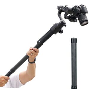 Carbon Fiber Extension Monopod Pole for DJI Ronin S/SC, DH10 Extendable Rod Handheld Stick 13.7-Inch Gimbals Stabilizer Handle Grip Compatible with DJI Ronin-S/SC/Osmo Mobile/Zhiyun Crane/Weebill s