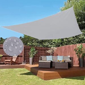 accrest sun shade sail waterproof 6.5’×6.5′ rectangle shade sail uv block canopy shade sail awning for patio backyard lawn garden outdoor activities，light gray