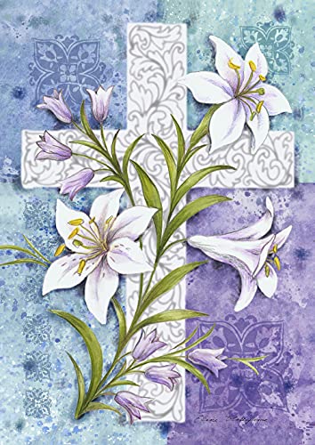 Toland Home Garden 112586 Easter Lilies Easter Flag 12x18 Inch Double Sided Easter Garden Flag for Outdoor House religious Flag Yard Decoration