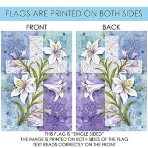 Toland Home Garden 112586 Easter Lilies Easter Flag 12x18 Inch Double Sided Easter Garden Flag for Outdoor House religious Flag Yard Decoration