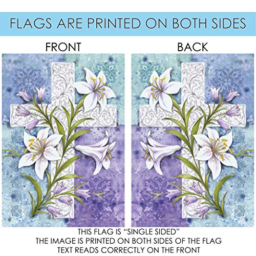 Toland Home Garden 112586 Easter Lilies Easter Flag 12x18 Inch Double Sided Easter Garden Flag for Outdoor House religious Flag Yard Decoration