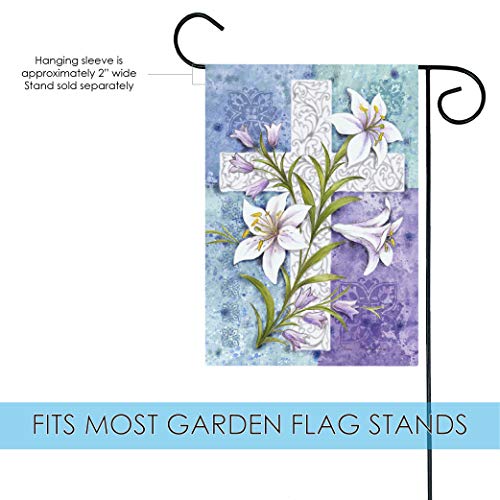 Toland Home Garden 112586 Easter Lilies Easter Flag 12x18 Inch Double Sided Easter Garden Flag for Outdoor House religious Flag Yard Decoration