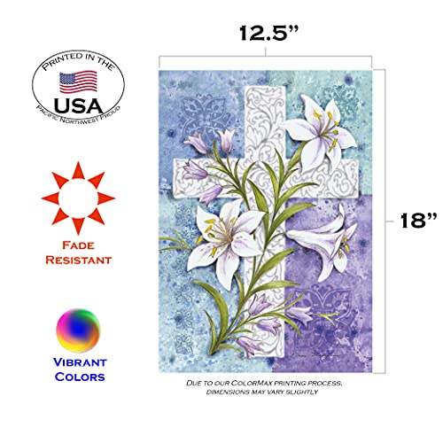 Toland Home Garden 112586 Easter Lilies Easter Flag 12x18 Inch Double Sided Easter Garden Flag for Outdoor House religious Flag Yard Decoration