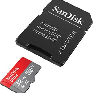 SanDisk 32GB Ultra MicroSDHC UHS-I Memory Card with Adapter - 98MB/s, C10, U1, Full HD, A1, Micro SD Card - SDSQUAR-032G-GN6MA