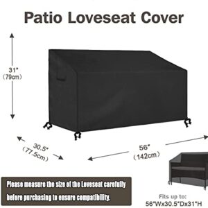 SIRUITON Patio Furniture Cover Set ,Fit for 4 Pieces Patio Outdoor Rattan, Wicker Chair Conversation Furniture Sets,Heavy Duty Durable and Water Resistant Fabric (Black)