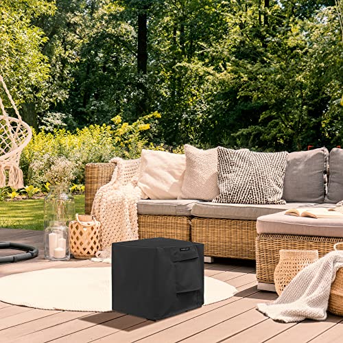 KHOMO GEAR Heavy Duty Outdoor Furniture Cover - Waterproof Square & Rectangular Covers with Air Vents - UV Resistant Polyester Patio Garden Cover - for Ottoman, Tables, Coffee Side Tables and Others