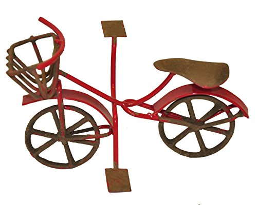 G & F Products MiniGardenn 10022 Fairy Garden Miniature Mini Bicycle, Red