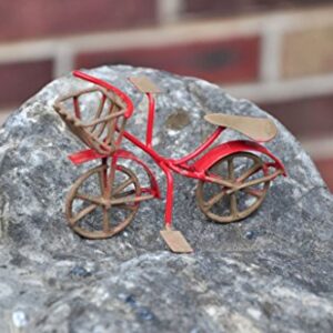 G & F Products MiniGardenn 10022 Fairy Garden Miniature Mini Bicycle, Red